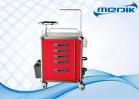 China Four Aluminum Columns Emergency Medical Cart With Central Drawer Lock for sale