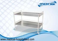 China Two Shelves Stainless Steel Instument  Trolley With Four Blue Silent Castors for sale