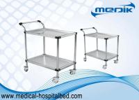 China Detachable Double Shelves Medical Instrument Trolley With Pushing Hand for sale