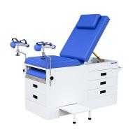 China Manual Medical Gynecology Table Exam Table With Storage Drawers And Stirrups for sale