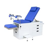 China Manual Medical Gynecology Table Exam Table With Storage Drawers And Stirrups for sale