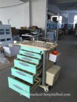 China CE ISO Certified Medical Crash Cart Hospital Resuscitation Trolley With Five Drawers for sale