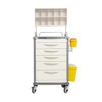 China Extendable Hospital Medical Drug Cart , Tilt Medical Storage Trolley for sale