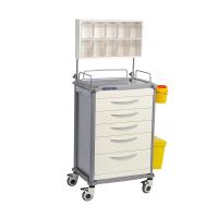 China Extendable Hospital Medical Drug Cart , Tilt Medical Storage Trolley for sale