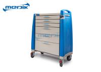 China ABS Emergency Treatment Trolley Medical Crash Cart With Oxygen Cylinder Holder for sale