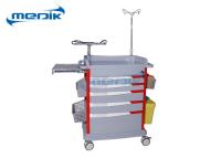 China ABS Medical Crash Cart Hospital Emergency Trolley With Five Colorful Drawers for sale