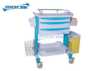 China Movable ABS Hospital Trolley Clinical Medicine Medical Crash Cart Delivery Trolley for sale