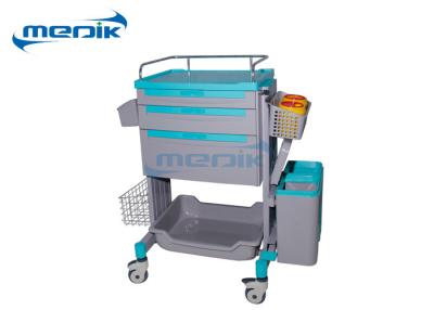 China Three Drawers Emergency Medicine Drug Trolley With Castors 600*460*1000mm for sale