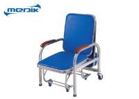 China Folding Hospital Furniture Chairs Stainless Steel Attendant Bed Cum Chair With Castor for sale