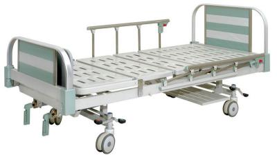 China Removable Folding 2 Function Manual Patient Bed stailess steel Mattress Surface for sale
