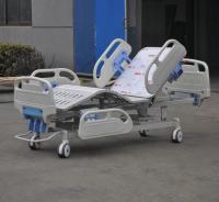 China Folding Hospital ICU Bed , Manual Ward Beds With ABS Side Rails for sale