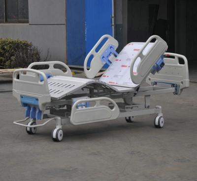 China Folding Hospital ICU Bed , Manual Ward Beds With ABS Side Rails for sale