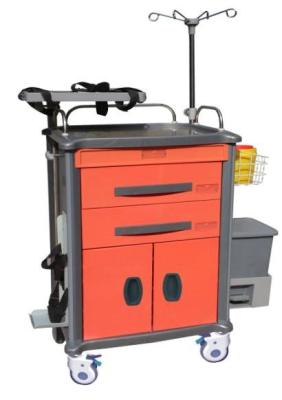 China Plastic Home / Hospital Medical Crash Cart , 4 Aluminum Alloy Columns for sale