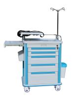 China Mobile Emergency Cart , Hospital Ward Crash Trolley With Drawers for sale