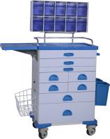 China Epoxy Coated Steel Doctor Use Anesthesia Cart With Eight Drawers for sale