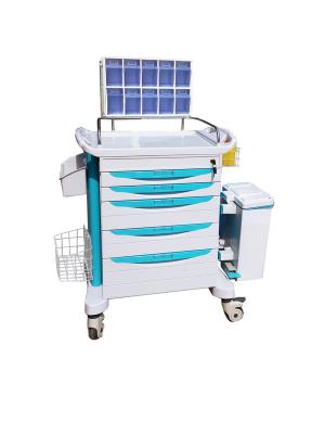 China Medical Trolleys With 5 Drawer , Hospital / Home Use Rescue Cart for sale