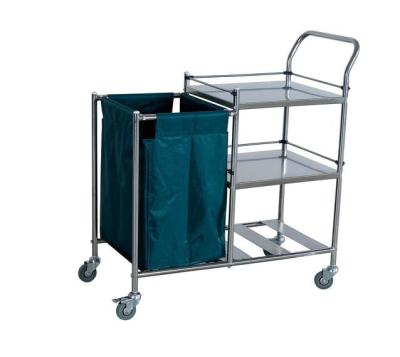 China Three Shelves Laundry Collecting Trolley With S.S. Guardrails for sale
