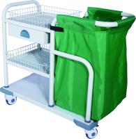 China Medical Trolleys , Epoxy Coated Steel Laundry Trolley For Nurse for sale