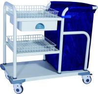 China Medical Trolleys , Epoxy Coated Steel Laundry Trolley For Nurse for sale