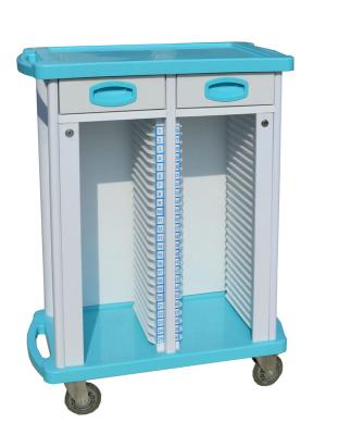 China Multifunction Medical Trolleys , Clip Holding Cart With 2 Drawers for sale