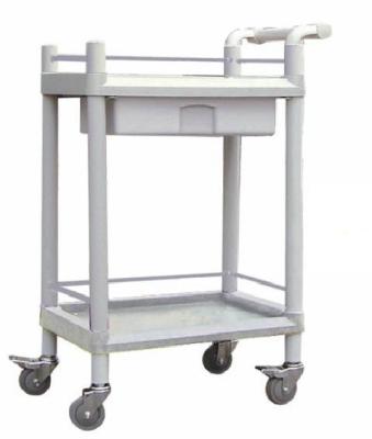 China Clinic / Home Medical Trolleys , White Plastic Utility Trolley for sale