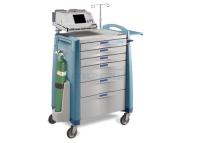 China Luxurious Medical Emergency Cart With Central Drawer Lock Total 6 Drawers for sale