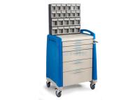China ABS Material Five Drawers Anesthesia Cart for sale
