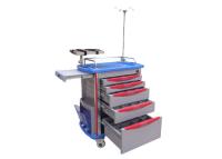 China Mobile Emergency Medical Trolleys / Medical Supply Cart 4 Inch Castors for sale