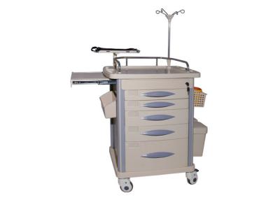 China CE ISO Certified Medical Crash Cart Hospital Resuscitation Trolley With Five Drawers for sale