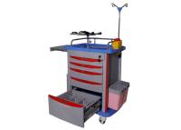 China Adjustable Hospital Medical Crash Cart With ABS Plastic Top Board for sale