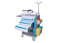 China Easy Cleaning ABS Plastic Medical Trolleys With noiseless castors for sale