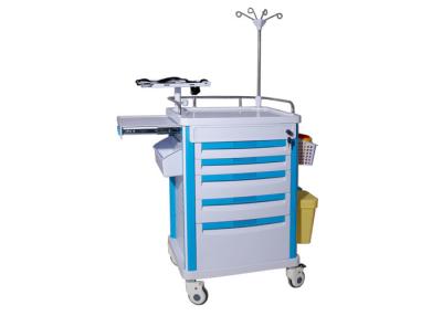 China Mobile Emergency Cart , Hospital Ward Crash Trolley With Drawers for sale