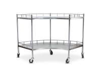 China Medical Stainless Steel 304 Fan Shape Instrument Trolley On Casters for sale