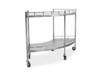 China Medical Stainless Steel 304 Fan Shape Instrument Trolley On Casters for sale
