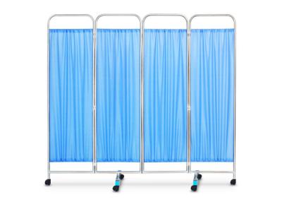 China Medical Folding Stainless Steel 4- Part Ward Screen For Hospital for sale