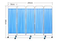 China Medical Folding Stainless Steel 4- Part Ward Screen For Hospital for sale