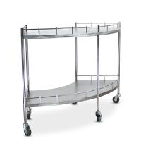 China Stainless Steel 304  Fan Shape Trolley  2 Shelf  Removal SS Trolley for sale