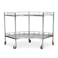 China Stainless Steel 304  Fan Shape Trolley  2 Shelf  Removal SS Trolley for sale