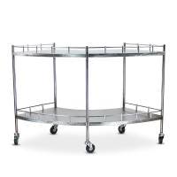 China Stainless Steel 304  Fan Shape Trolley  2 Shelf  Removal SS Trolley for sale