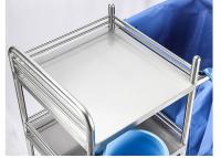 China Three Shelf SS Medical Trolley , Hospital Linen Trolley Stainless Steel for sale