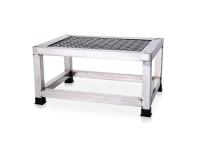 China Stainless Steel Medical Foot Step Stool With Anti Skid Rubber Platform for sale