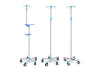 China Height Adjustable Stainless Steel IV Pole With Castors For Hospital for sale