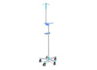 China Height Adjustable Stainless Steel IV Pole With Castors For Hospital for sale