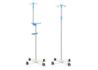 China Height Adjustable Stainless Steel IV Pole With Castors For Hospital for sale
