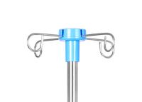 China Height Adjustable Stainless Steel IV Pole With Castors For Hospital for sale