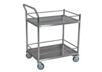 China Two Shelves Stainless Steel Medical Dressing Trolley With Pushing Hand for sale