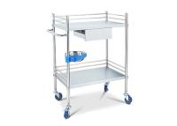 China Hospital Furniture Guardrails Around Stainless Steel Medical Trolley For Clinics for sale