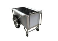 China Stainless Steel Medical Drugs Trolley With Two Big Wheels / Two Small Casters for sale