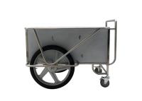 China Stainless Steel Medical Drugs Trolley With Two Big Wheels / Two Small Casters for sale