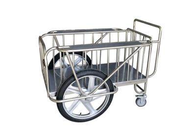 China Stainless Steel Medical Drugs Trolley With Two Big Wheels / Two Small Casters for sale